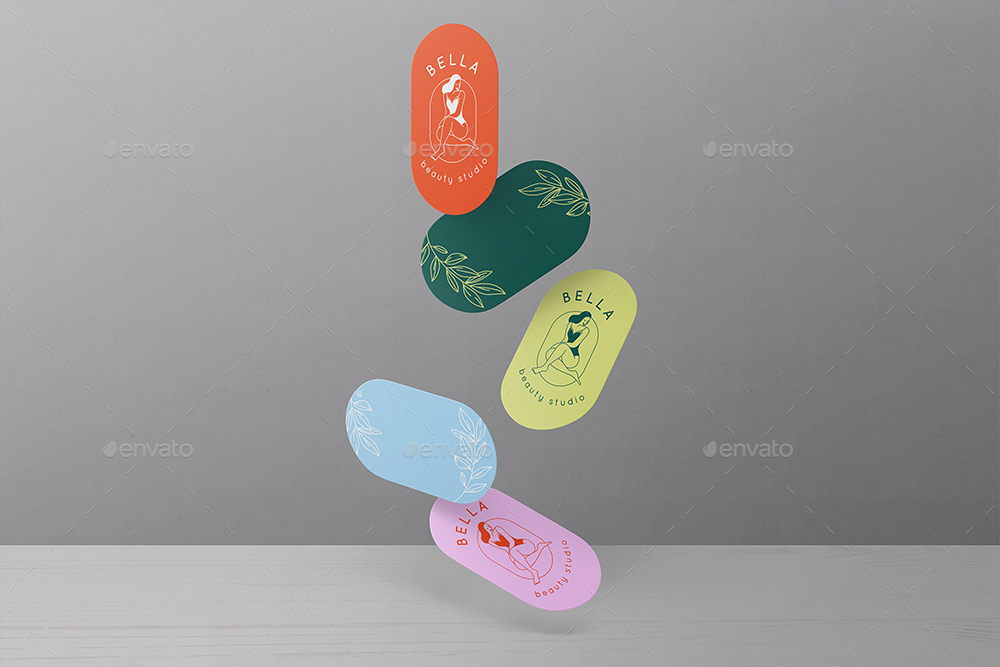 Rounded Corners Stickers / Cards Mock-Ups Vol.1, Graphics | GraphicRiver