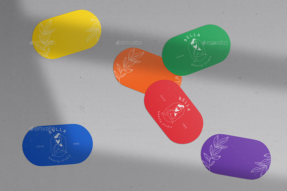 Rounded Corners Stickers / Cards Mock-Ups Vol.1, Graphics | GraphicRiver