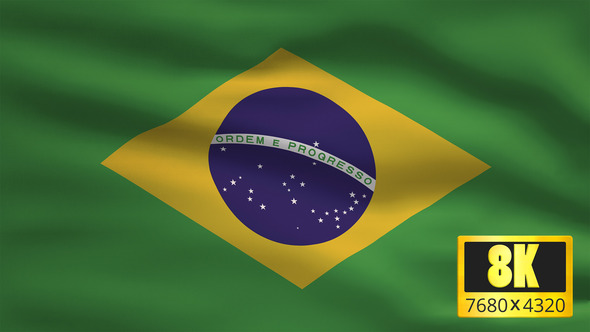 8K Brazil Windy Flag Background, Motion Graphics | VideoHive