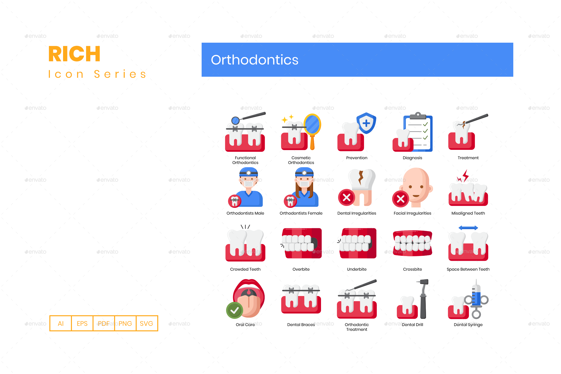 80 Orthodontics Icons, Icons | GraphicRiver