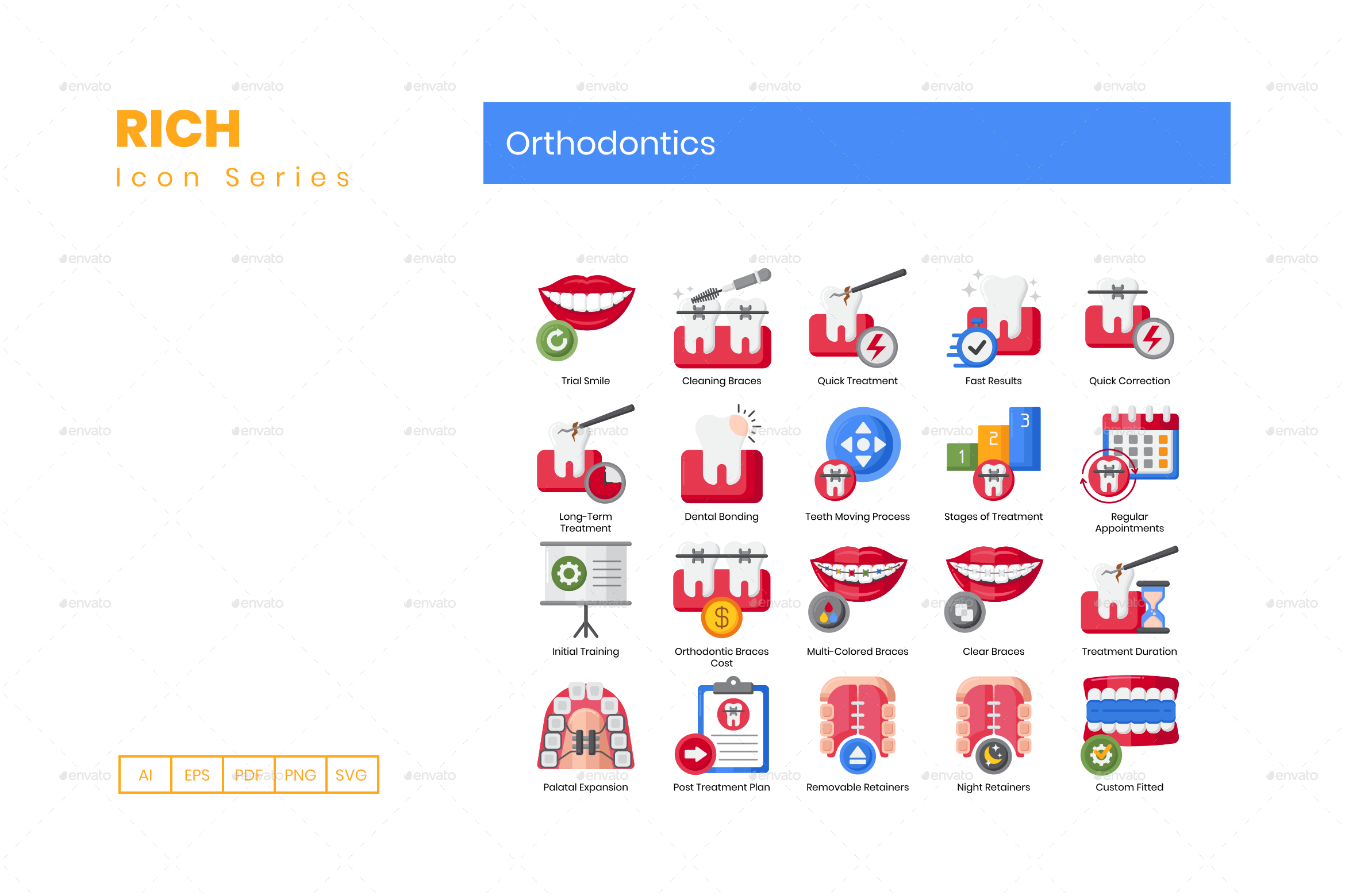 80 Orthodontics Icons, Icons | GraphicRiver