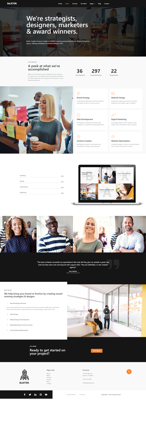 Baxter - Creative Agency Elementor Template Kit by OrangePexels ...
