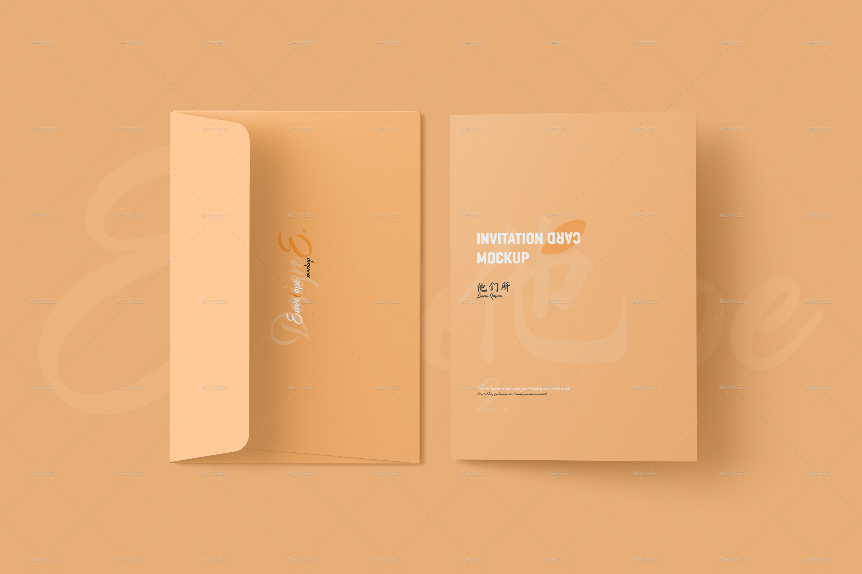 A5 / A6 Invitation Card Mockup With Envelope, Graphics | GraphicRiver