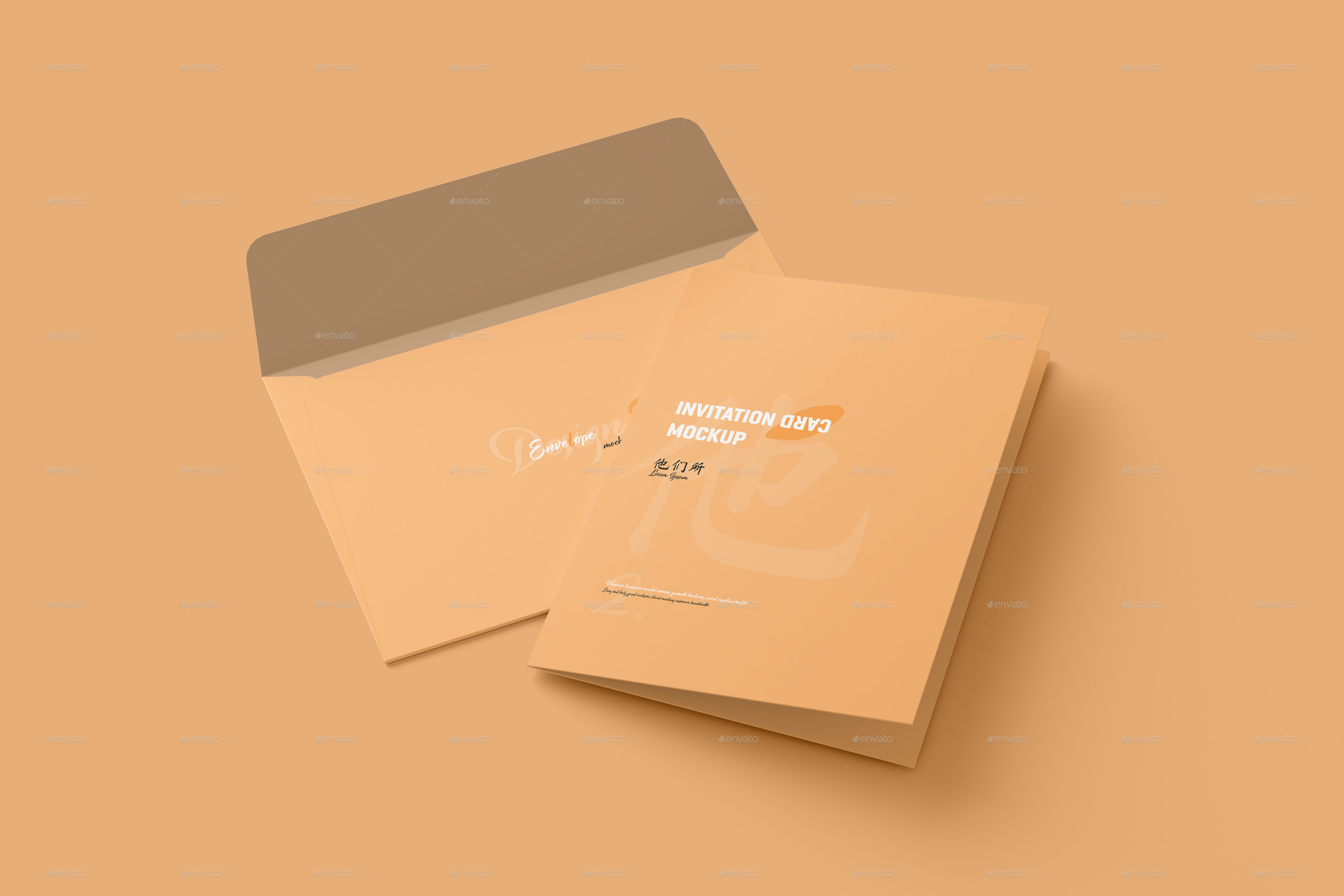 A5 / A6 Invitation Card Mockup With Envelope, Graphics | GraphicRiver