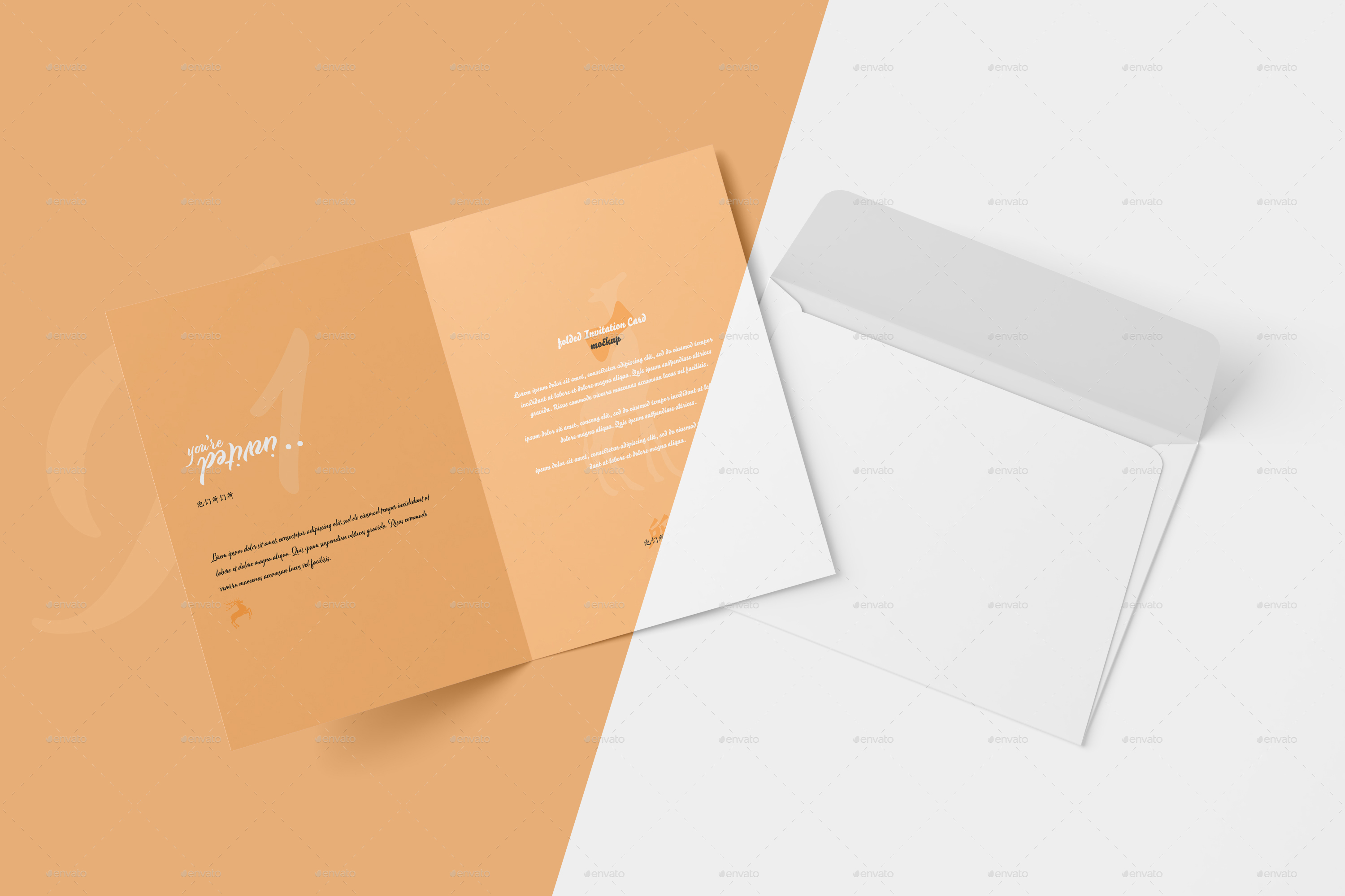 A5 / A6 Invitation Card Mockup With Envelope, Graphics | GraphicRiver