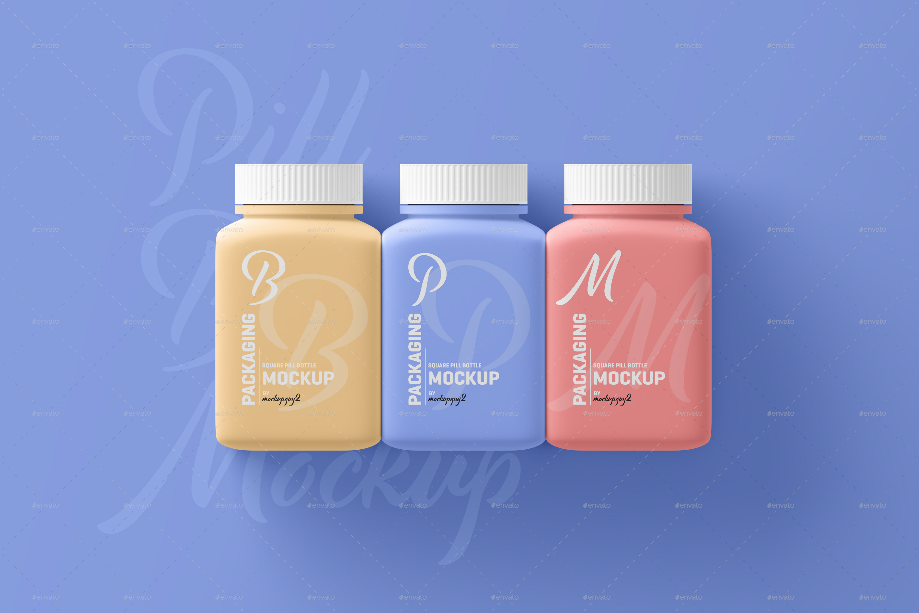 Square Pill Bottle Mockup, Graphics | GraphicRiver