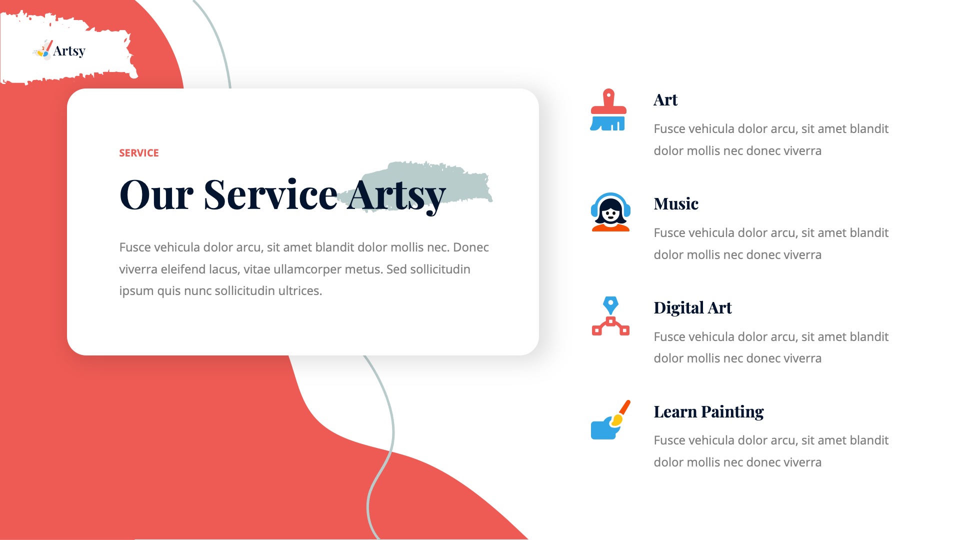 Artsy - Art & Music School Google Slides Template, Presentation Templates