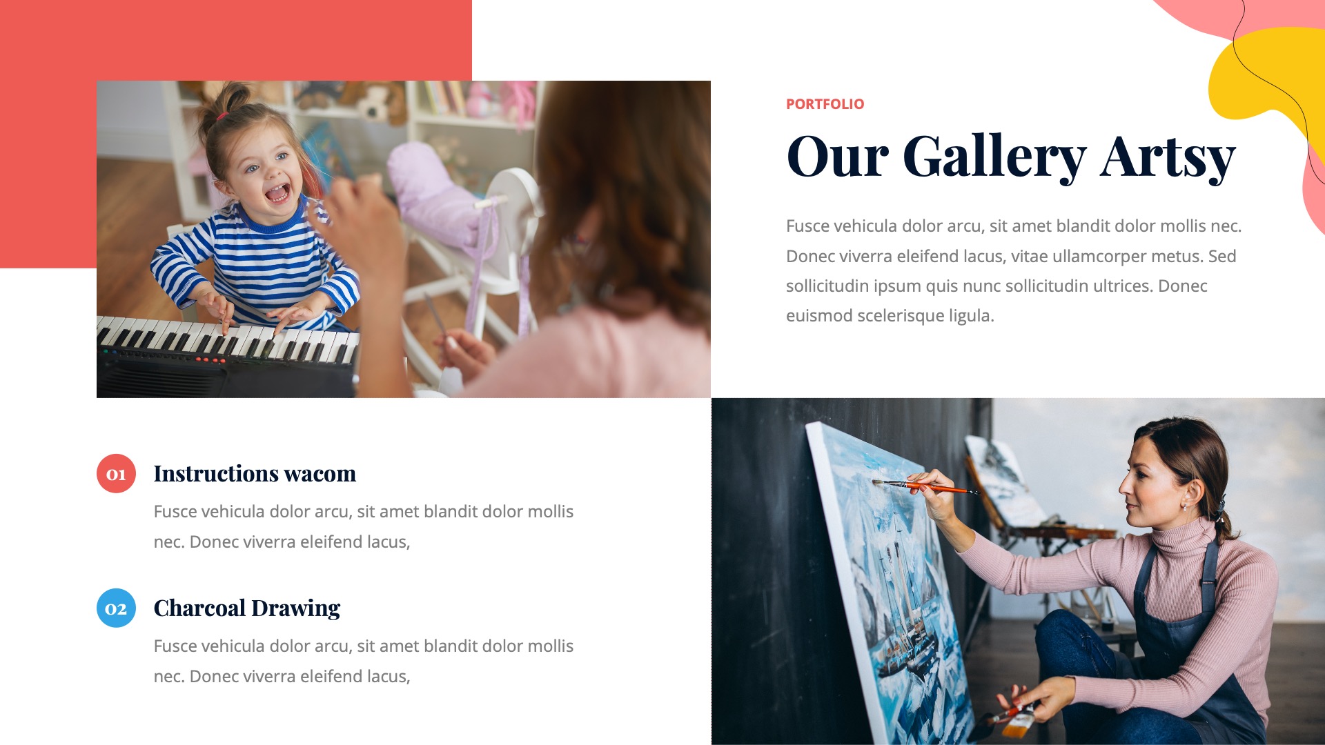 Artsy - Art & Music School Google Slides Template, Presentation Templates