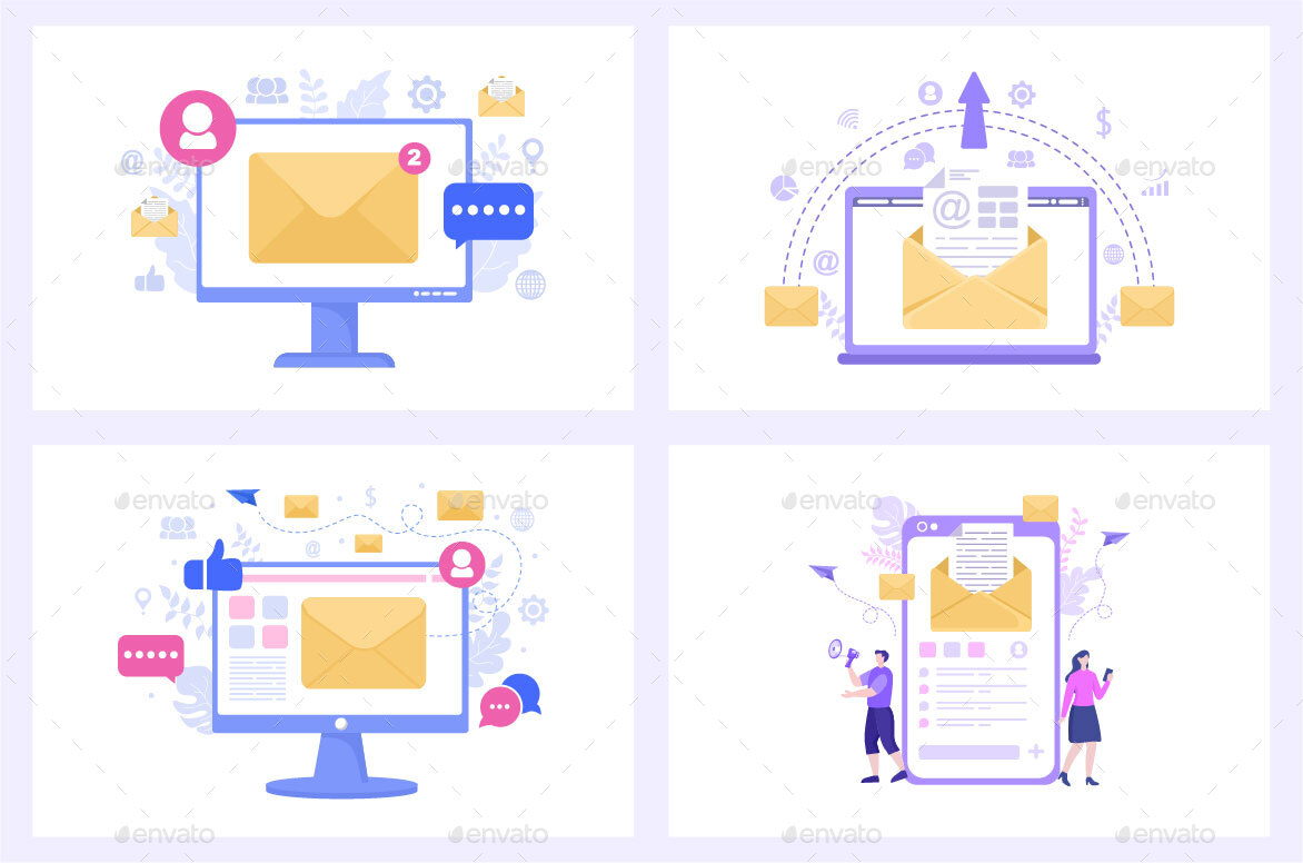 20 Email Marketing Vector Illustration, Vectors | GraphicRiver