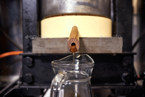 Local small seed oil production. Fresh extra virgin linseed oil ...