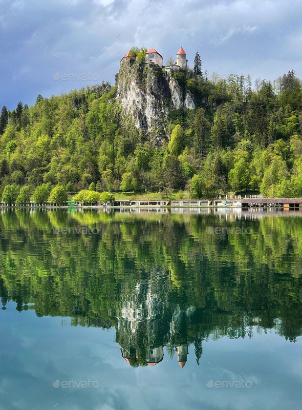 Lake Bled on a spring day Stock Photo by dreamypixel | PhotoDune