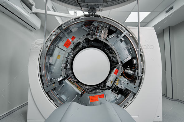 MRI - Magnetic resonance imaging scan device. MRI scaner room Stock ...