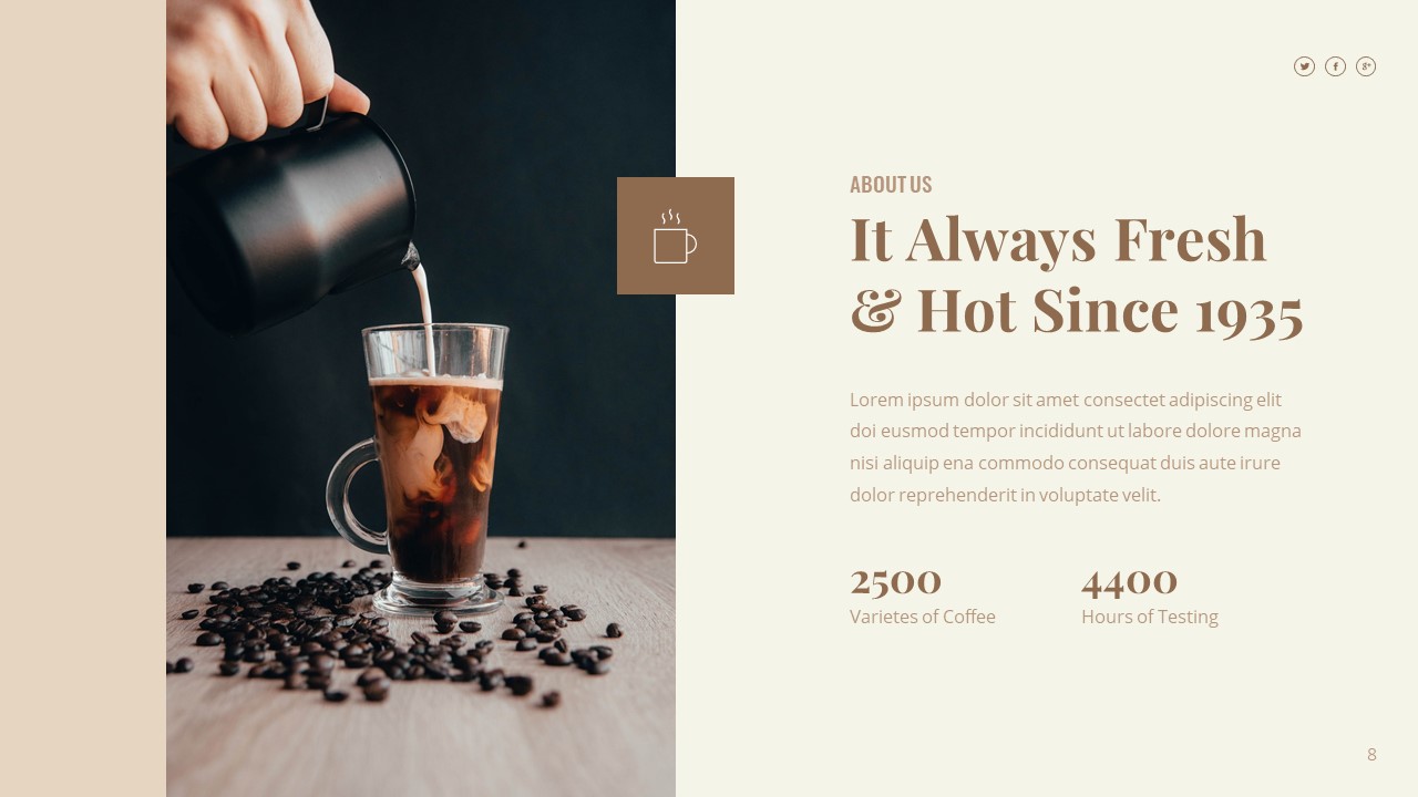 Bulgatta – Coffee Shop & Cafe PowerPoint Template, Presentation Templates