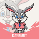 Cute Rabbit Mascot Character, Vectors | GraphicRiver
