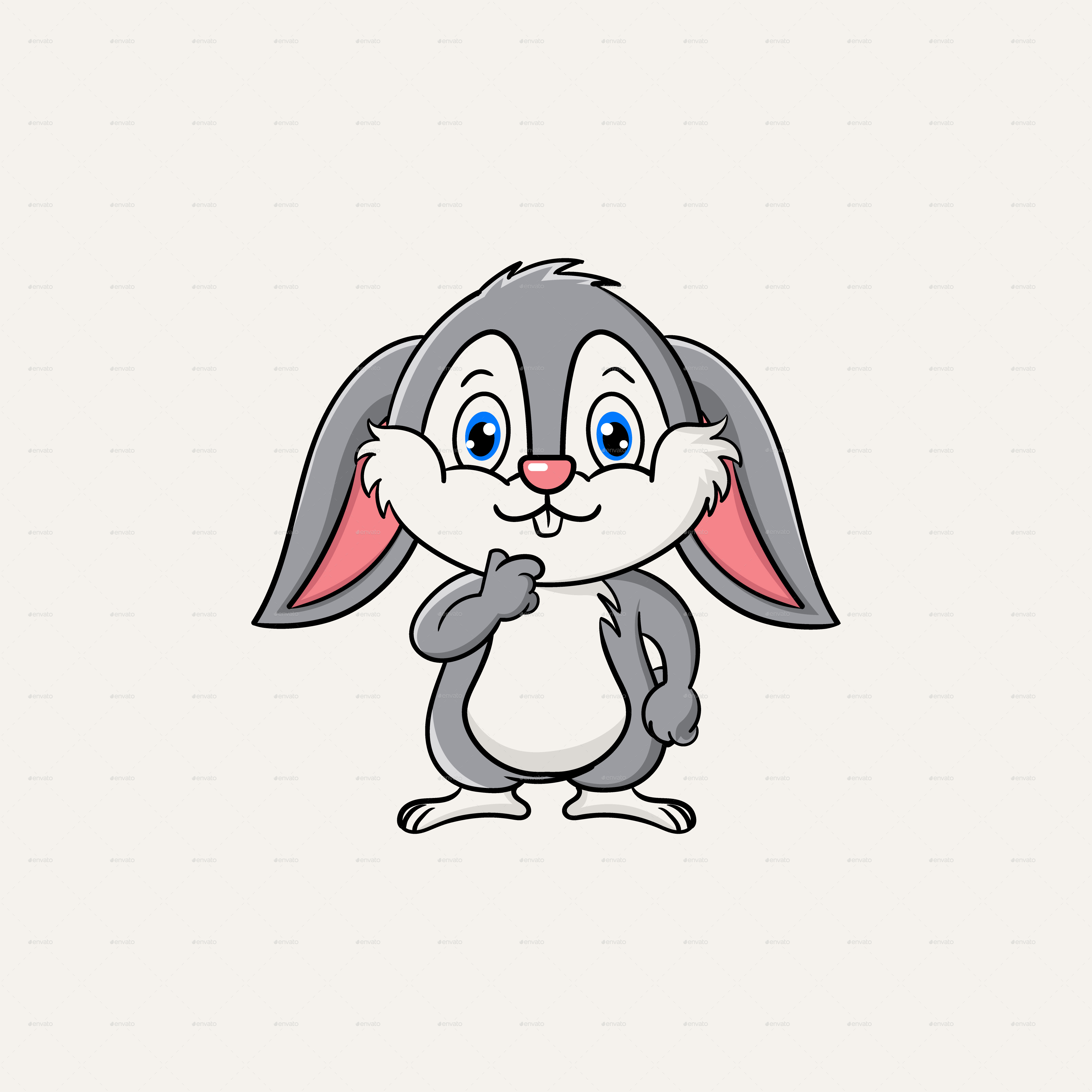 Cute Rabbit Mascot Character, Vectors | GraphicRiver