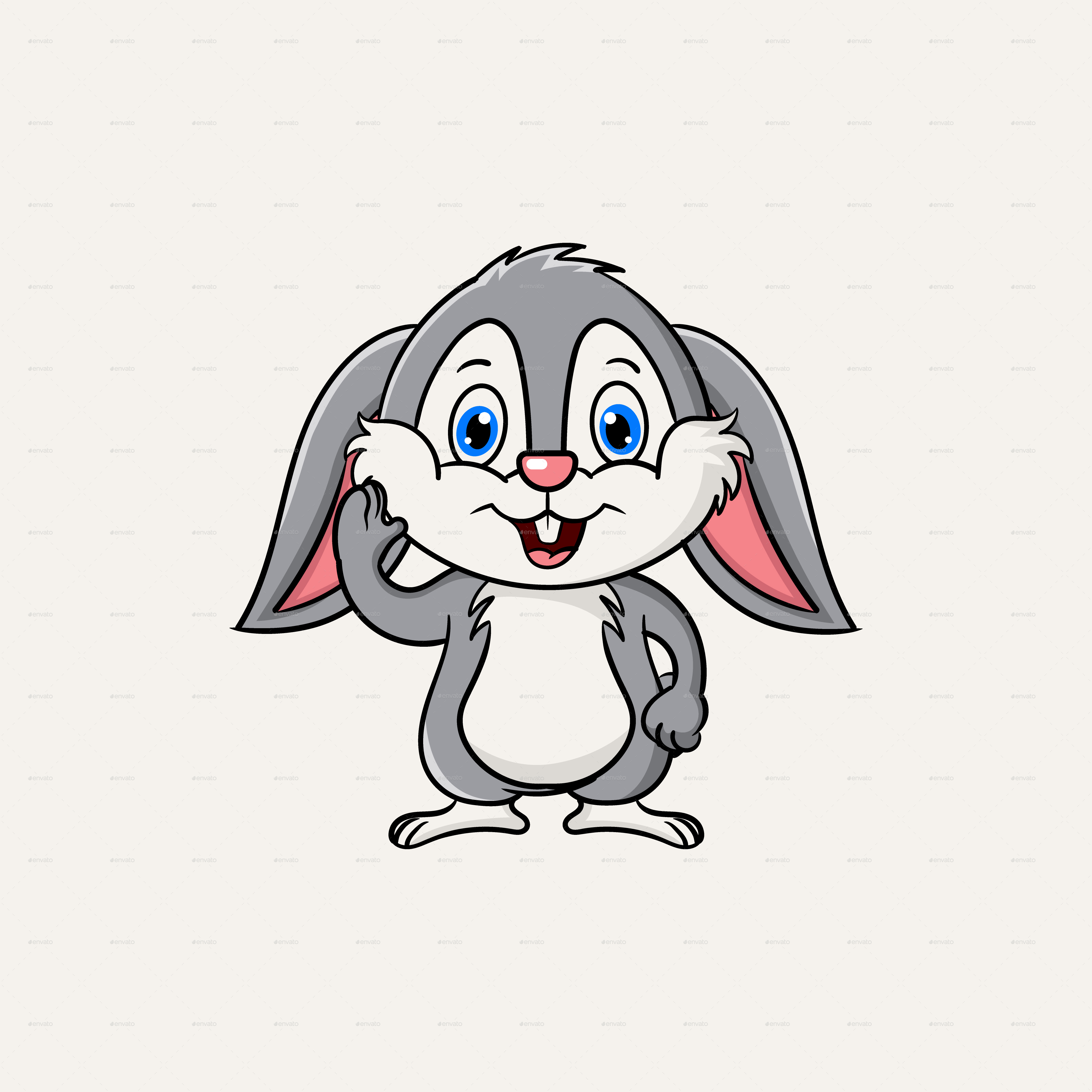 Cute Rabbit Mascot Character, Vectors | GraphicRiver