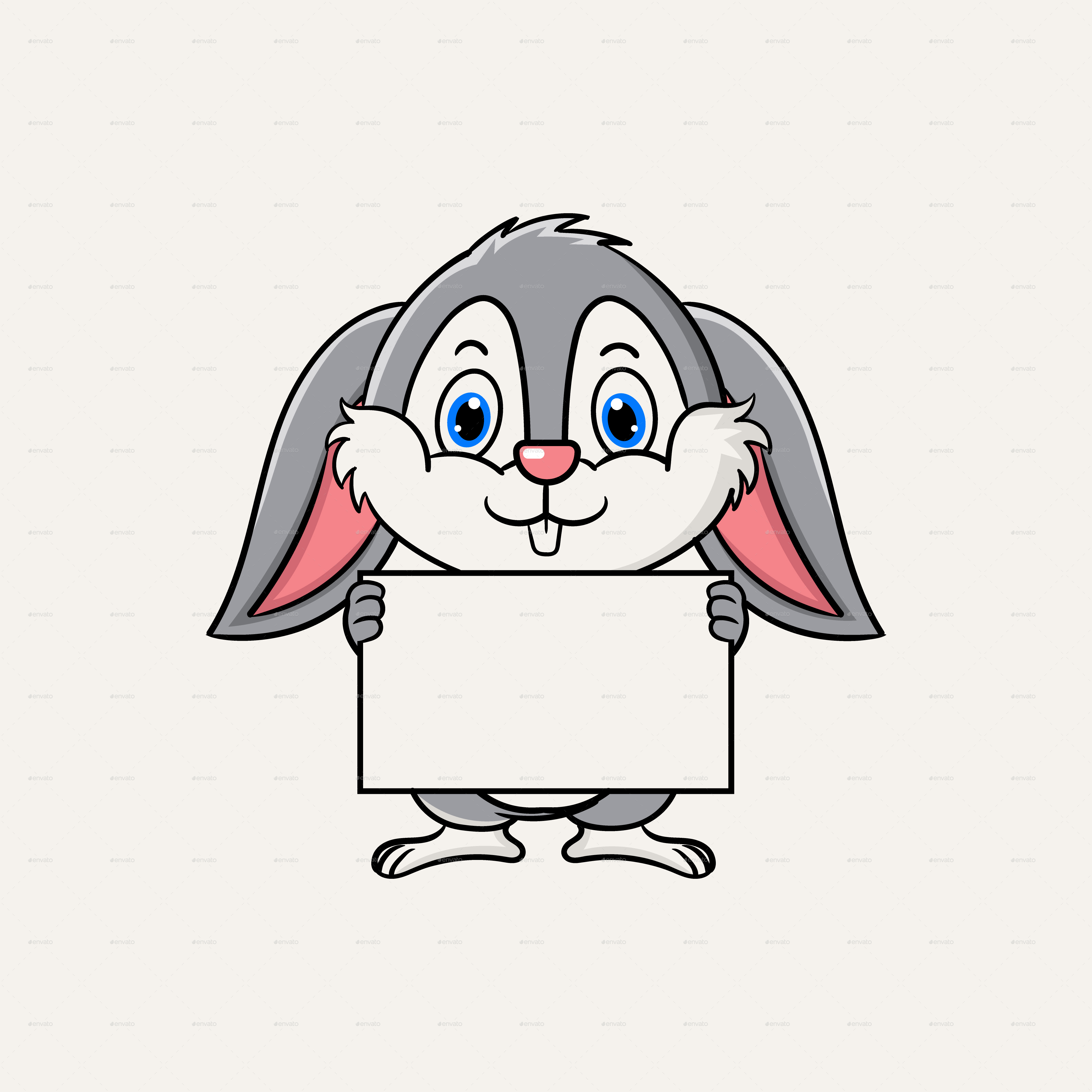 Cute Rabbit Mascot Character, Vectors | GraphicRiver