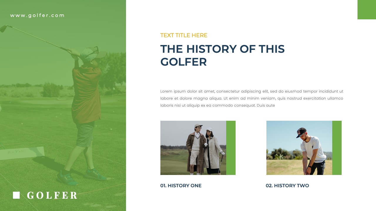 GOLFER – Golf Club PowerPoint Presentation Template, Presentation Templates