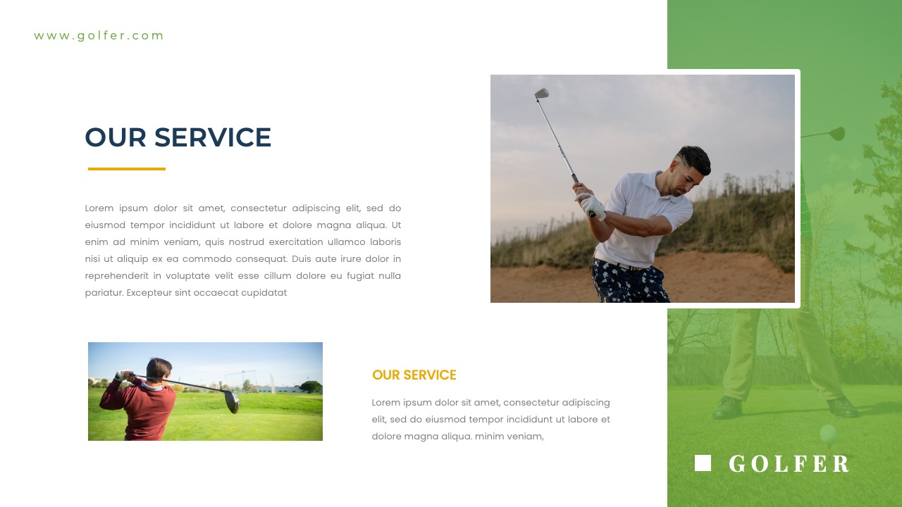 GOLFER – Golf Club PowerPoint Presentation Template, Presentation Templates