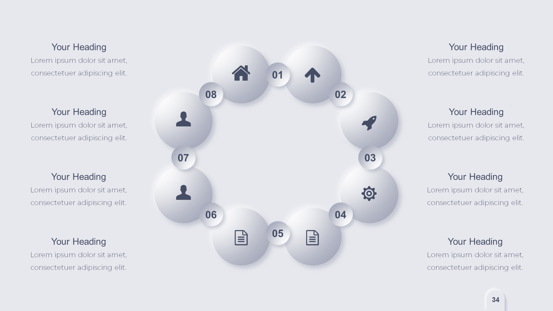 Neumorphic PowerPoint Presentation Template, Presentation Templates