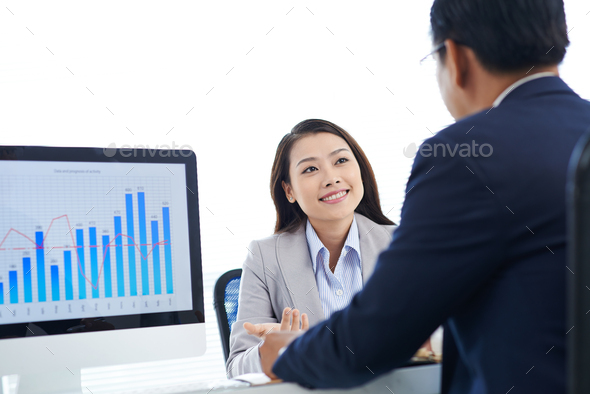 Talking about statistics Stock Photo by DragonImages | PhotoDune