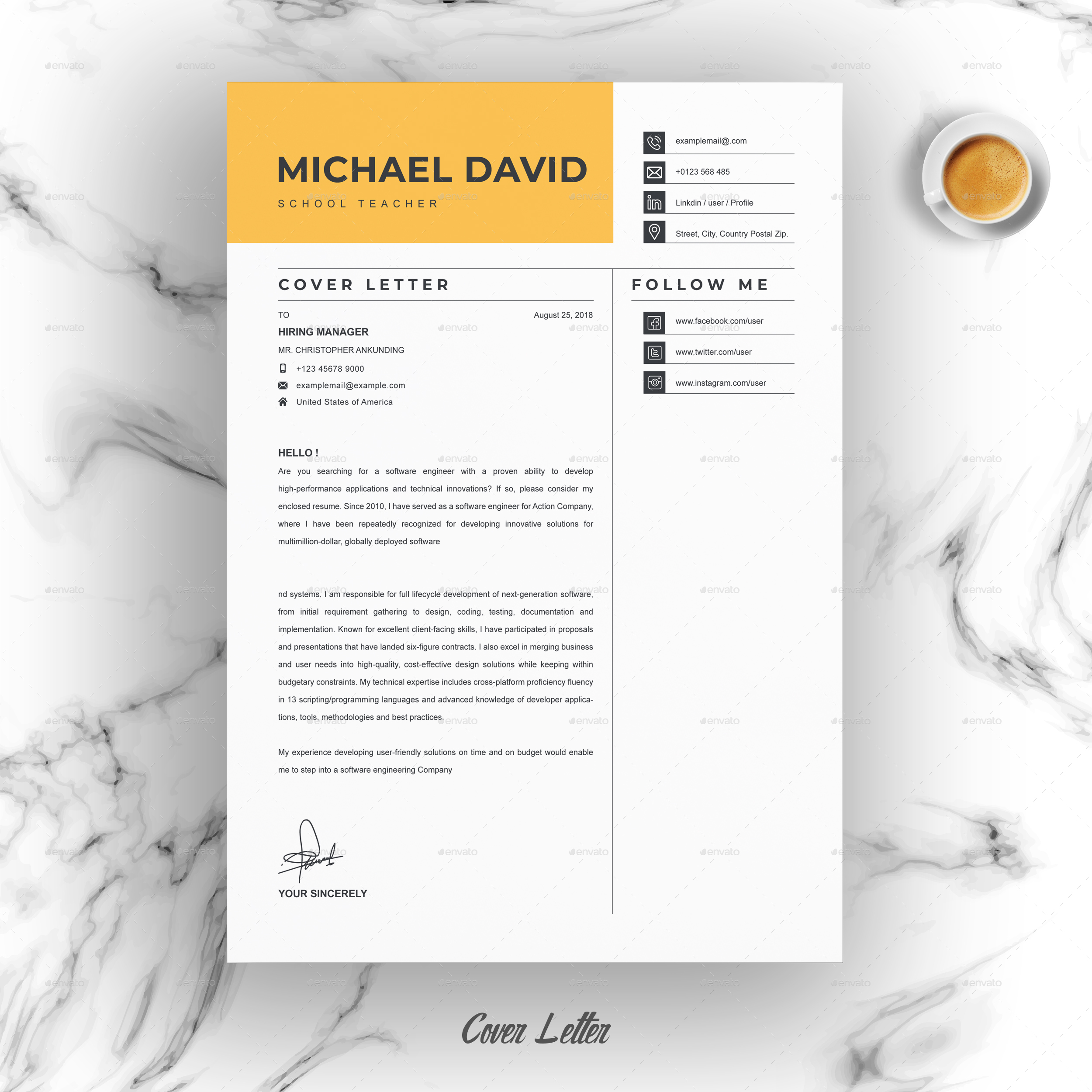 Resume Template, Print Templates | GraphicRiver
