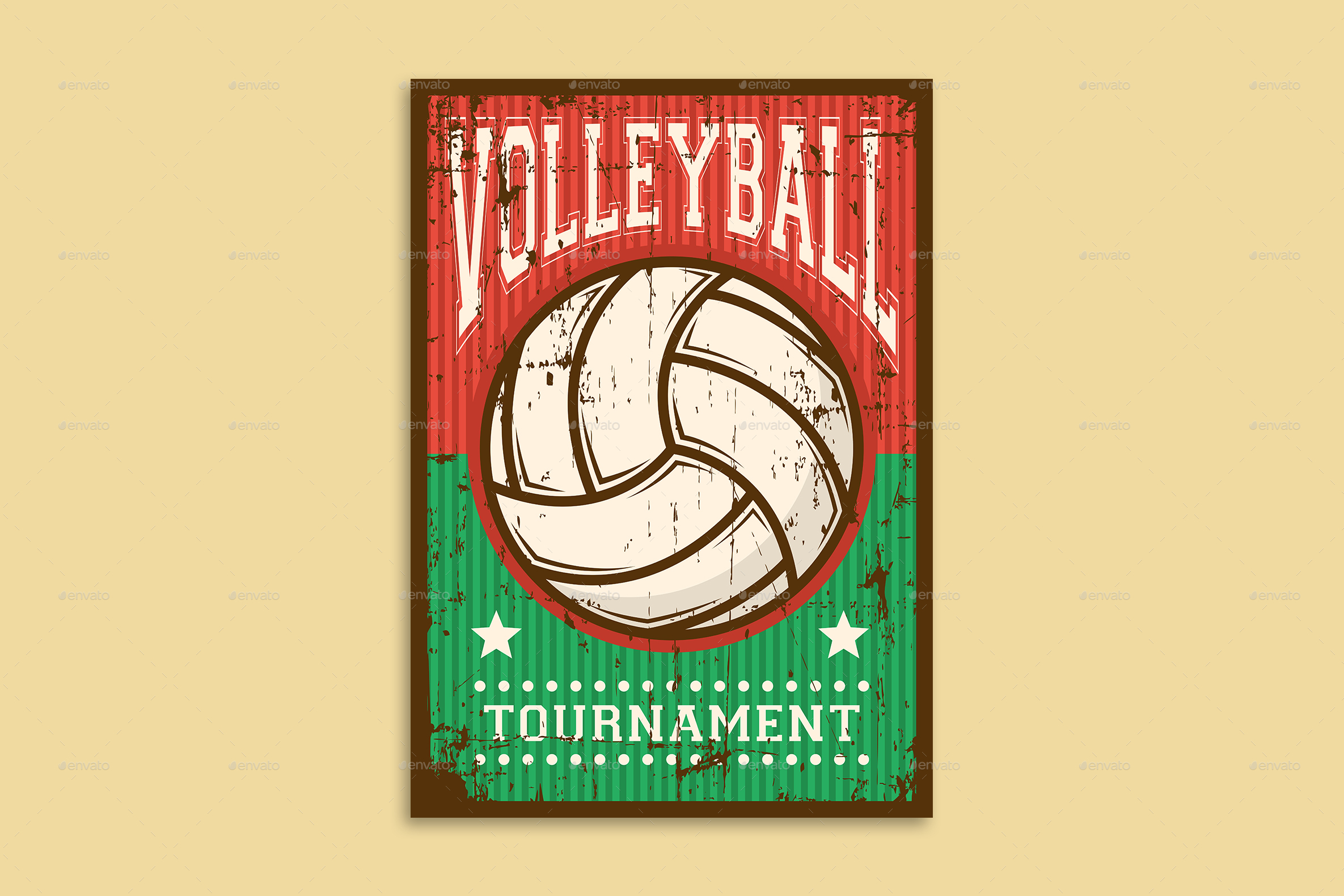 Retro Vintage Volleyball Poster, Vectors | GraphicRiver