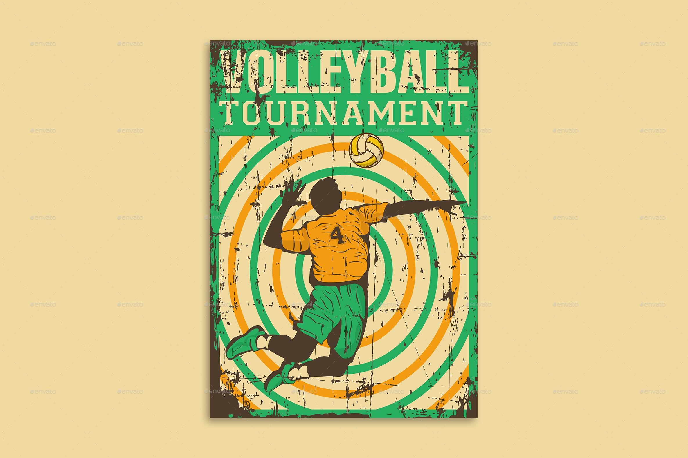 Retro Vintage Volleyball Poster, Vectors | GraphicRiver