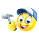 Handyman Cartoon Emoji Emoticon Face With Hammer, Vectors | GraphicRiver