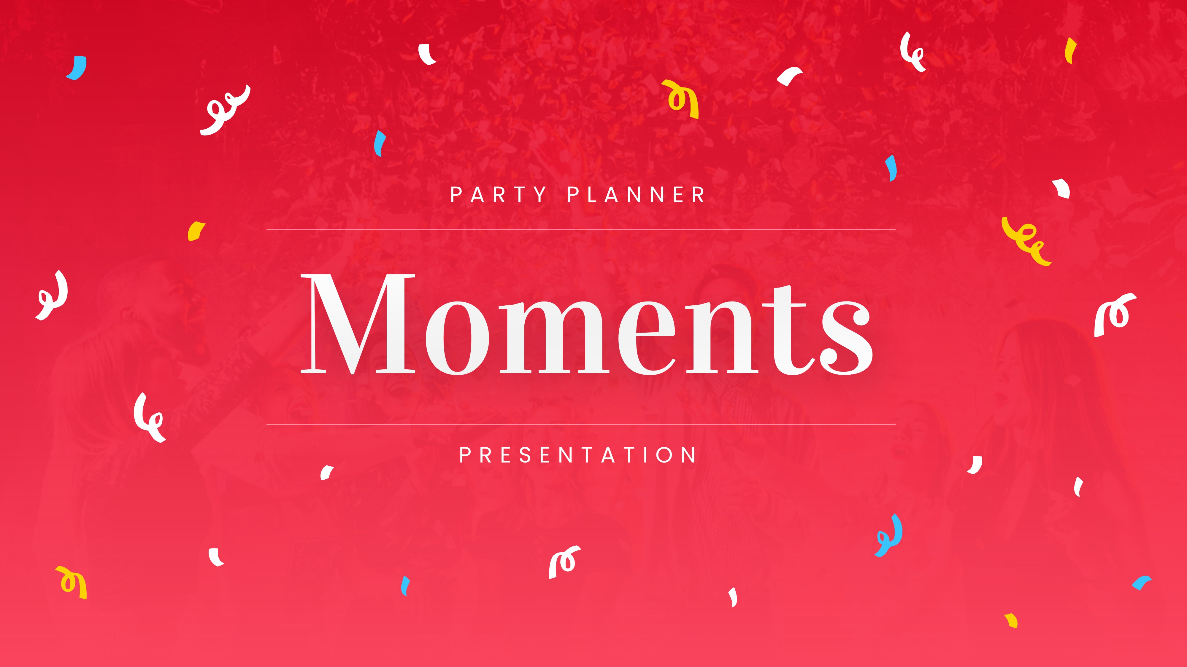 Moments Creative Party Planner Powerpoint Template, Presentation Templates