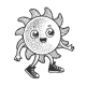 Cartoon Sun Walking Sketch Vector Illustration, Vectors | GraphicRiver