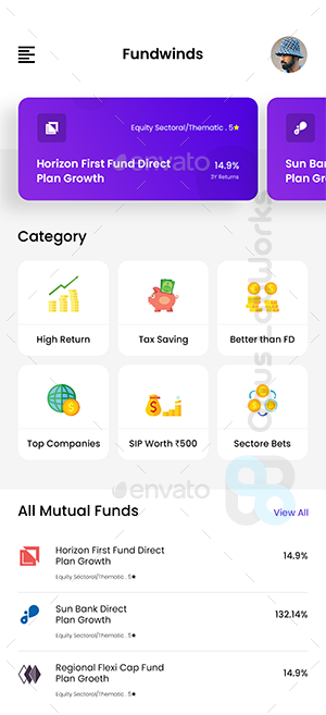 Mutual Fund Investment App UI Kit| Stock Trading App UI Kit| Stock ...