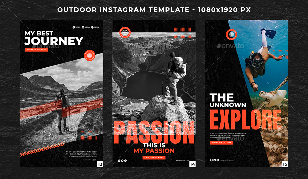 30 Outdoor Instagram Template, Web Elements | GraphicRiver