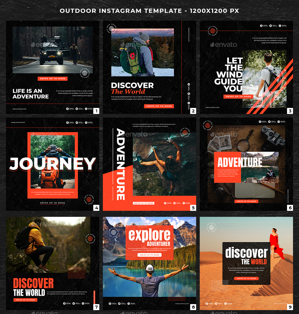 30 Outdoor Instagram Template, Web Elements | GraphicRiver