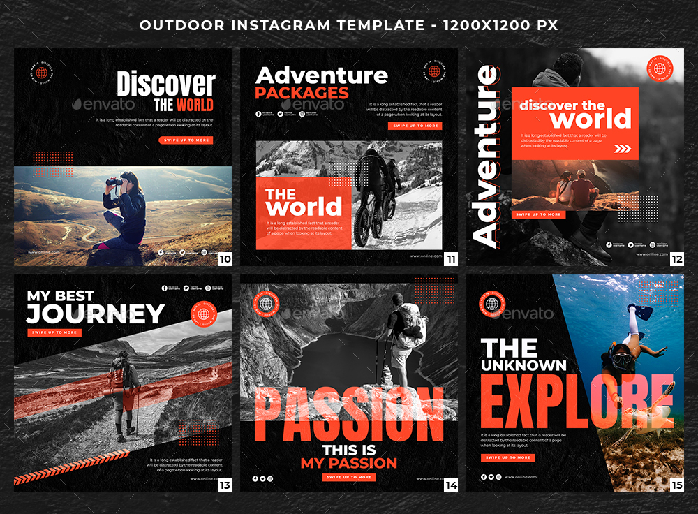 30 Outdoor Instagram Template, Web Elements | GraphicRiver