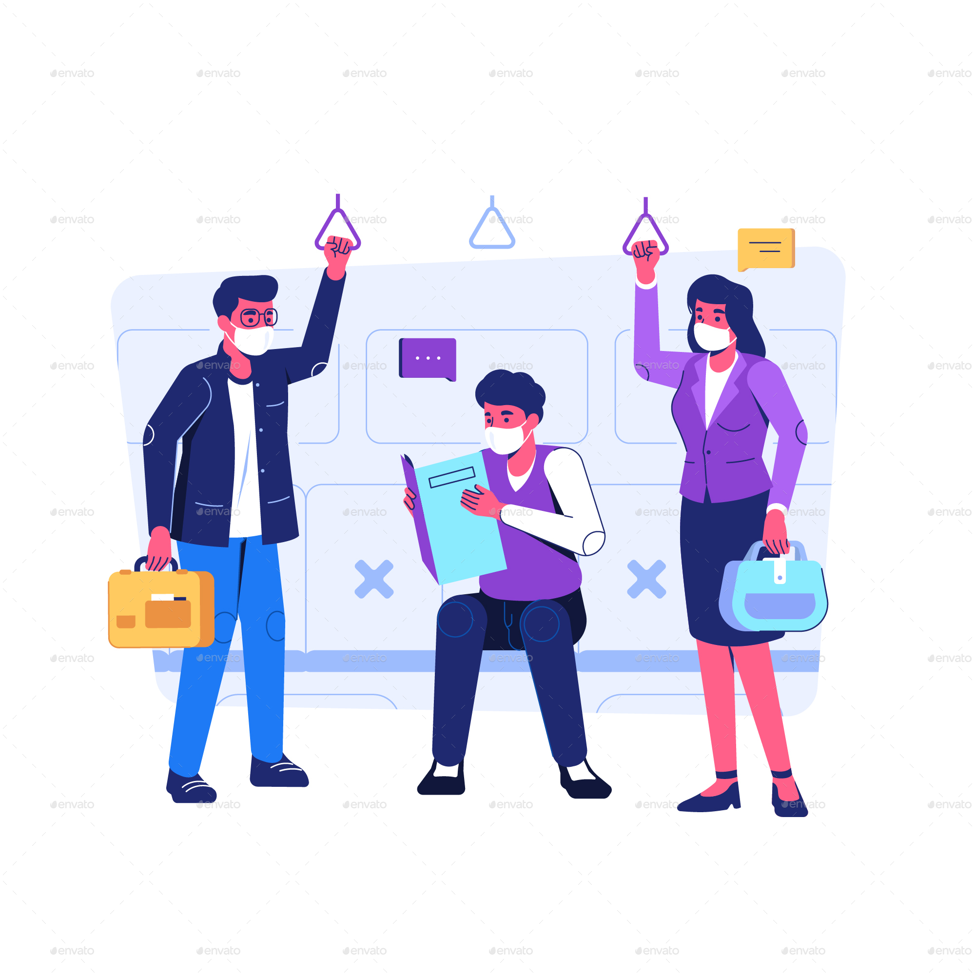 New Normal Illustration Set 2, Vectors | GraphicRiver