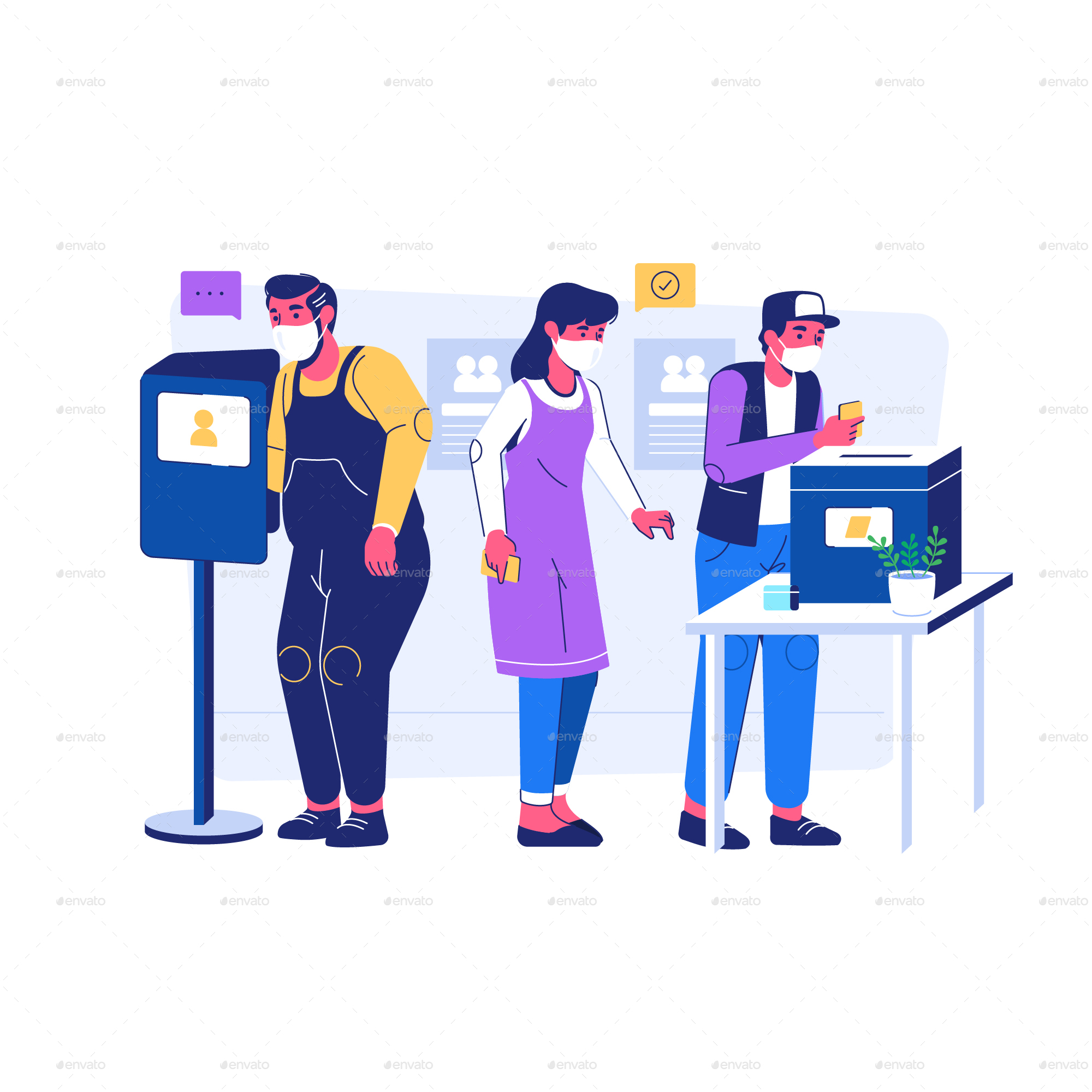 New Normal Illustration Set 2, Vectors | GraphicRiver