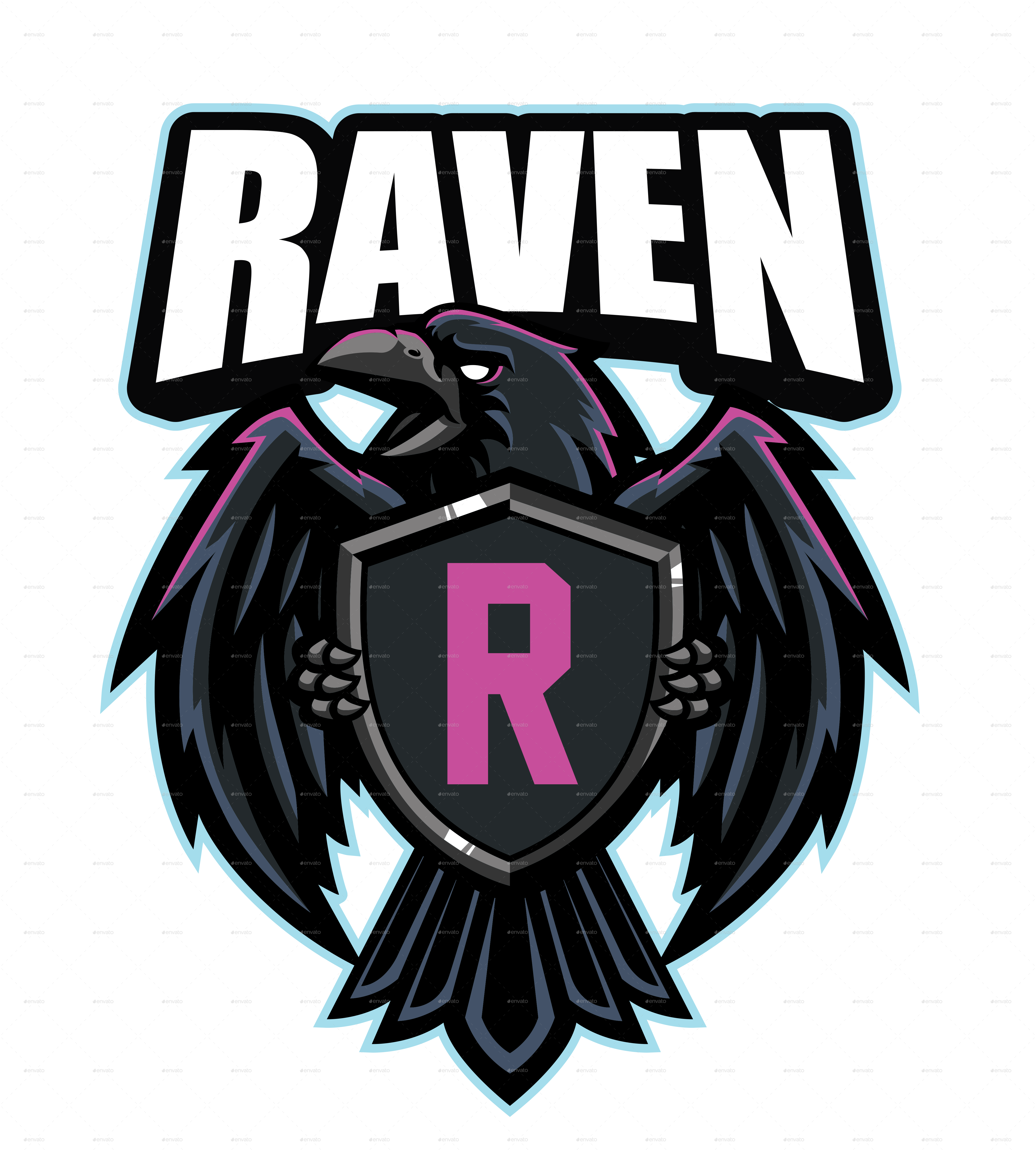 Raven Esport Logo, Logo Templates | GraphicRiver
