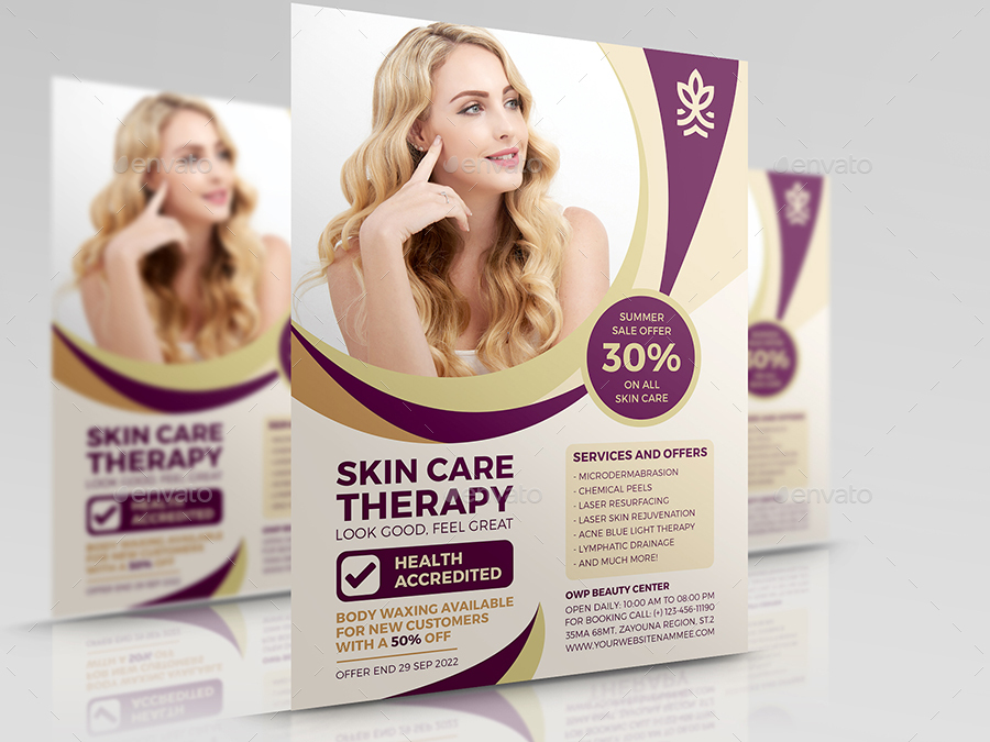 Skin Care Flyer Template, Print Templates | GraphicRiver
