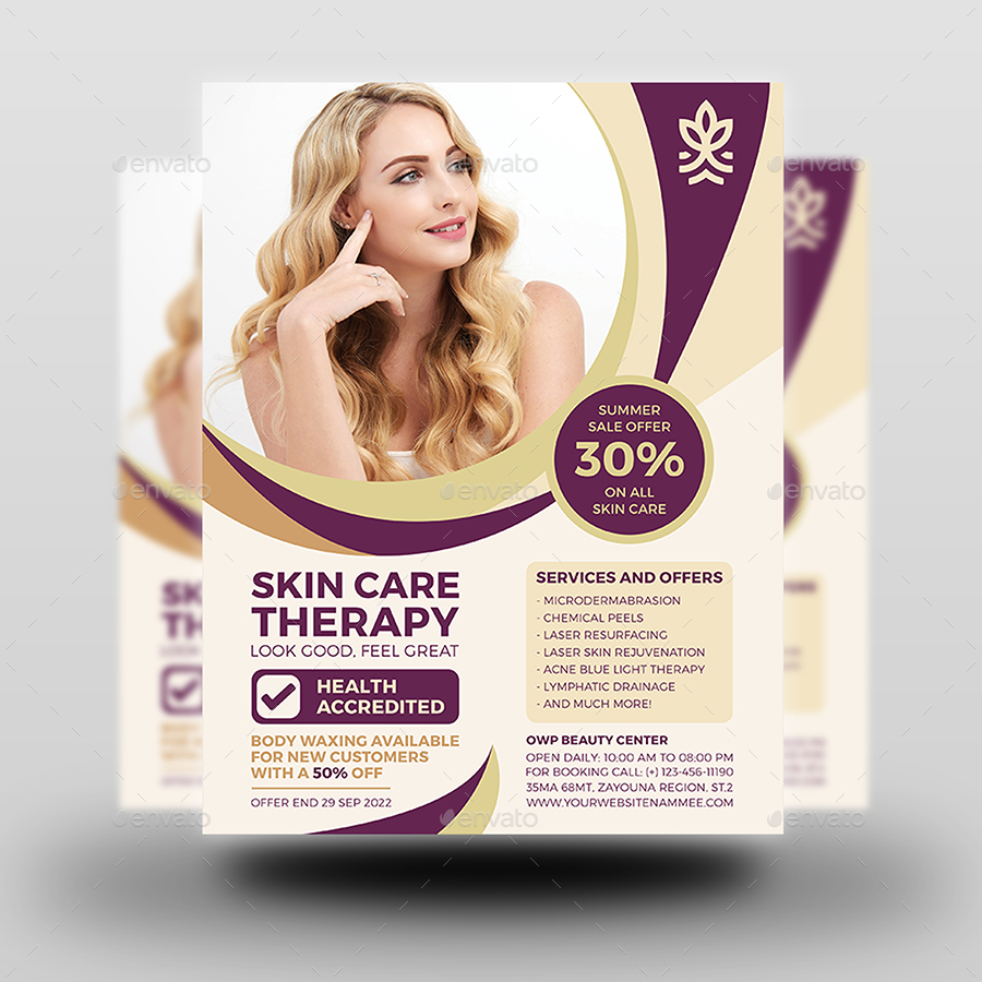 Skin Care Flyer Template, Print Templates | GraphicRiver