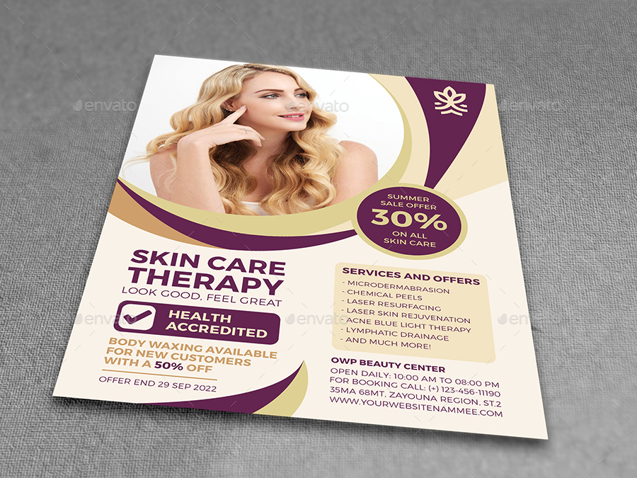 Skin Care Flyer Template, Print Templates | GraphicRiver