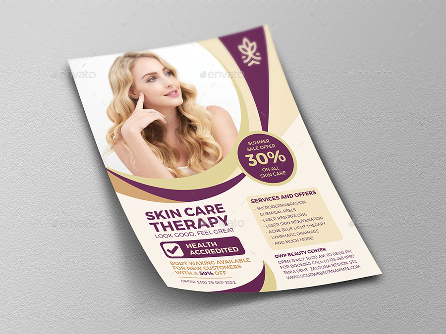 Skin Care Flyer Template, Print Templates | GraphicRiver