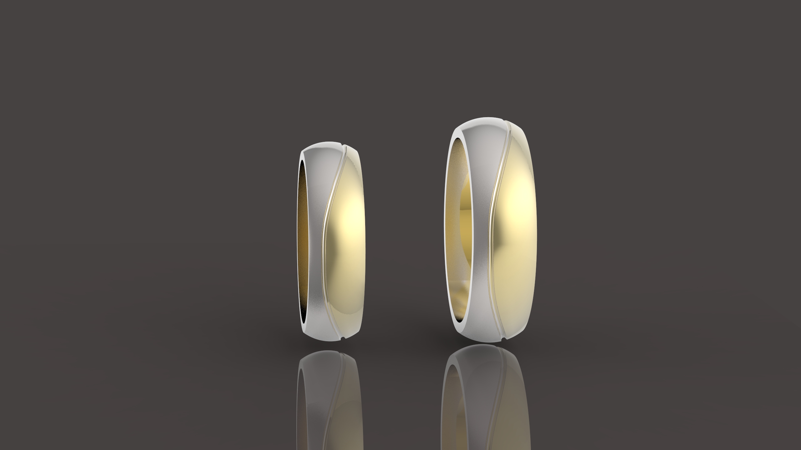 2 wedding rings set two-piece assembly 3D print model by papcarlo | 3DOcean