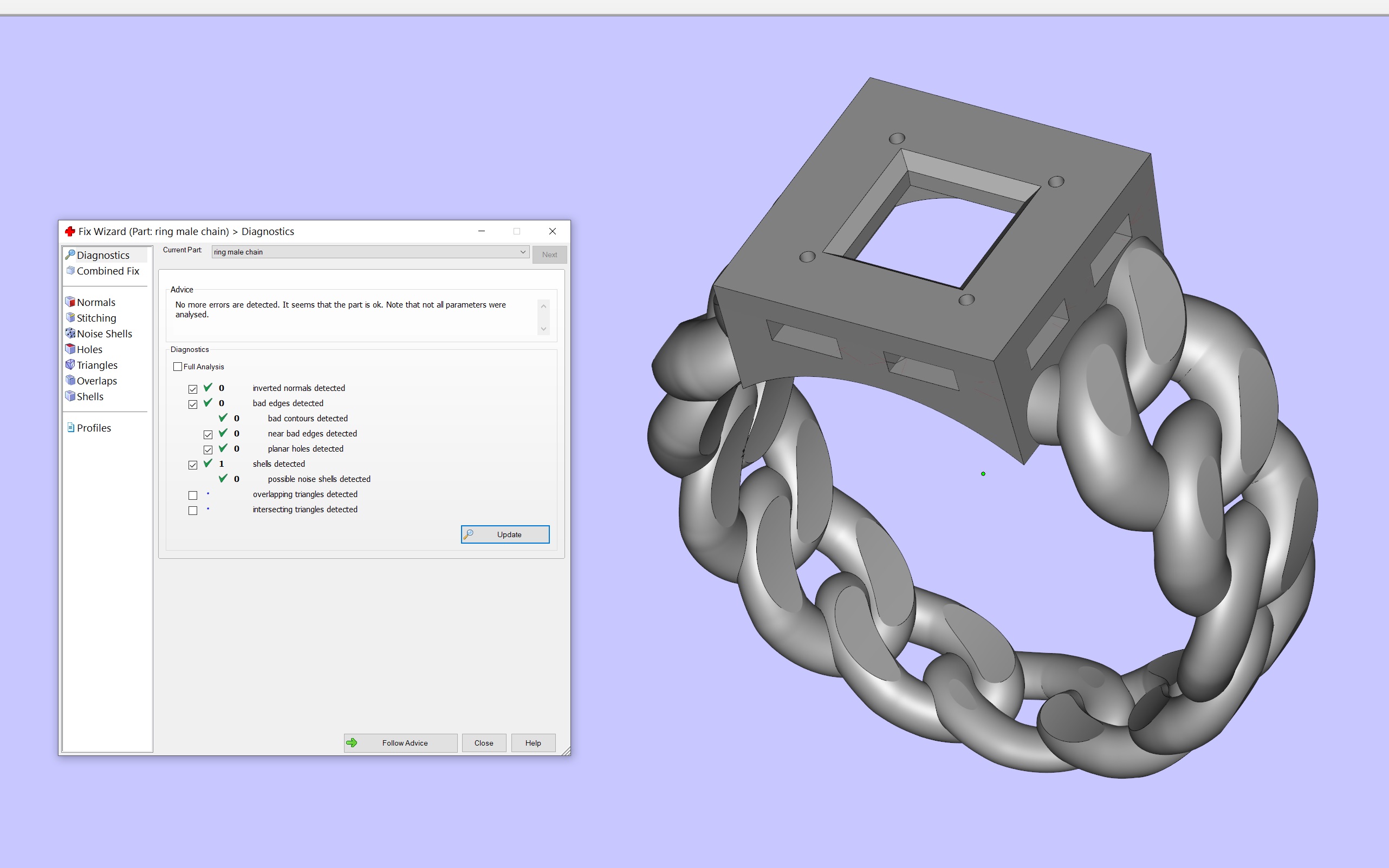 rings chain with gems 3D print model by papcarlo | 3DOcean