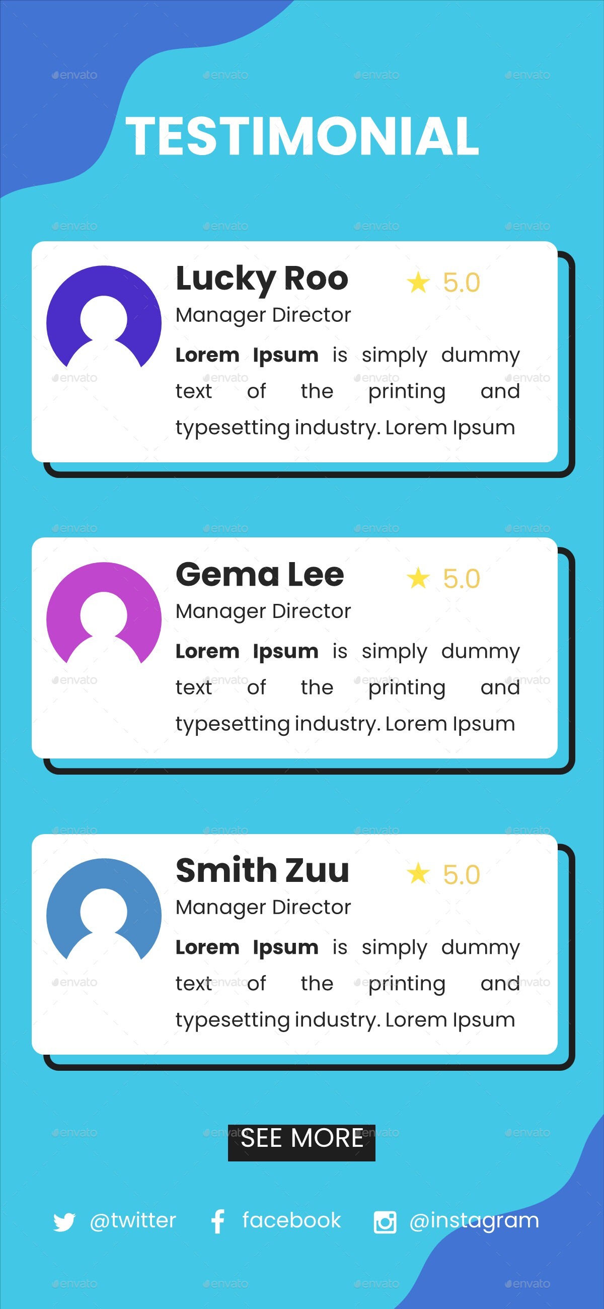 Testimonial Collection Instagram Stories and Feeds Template, Web Elements