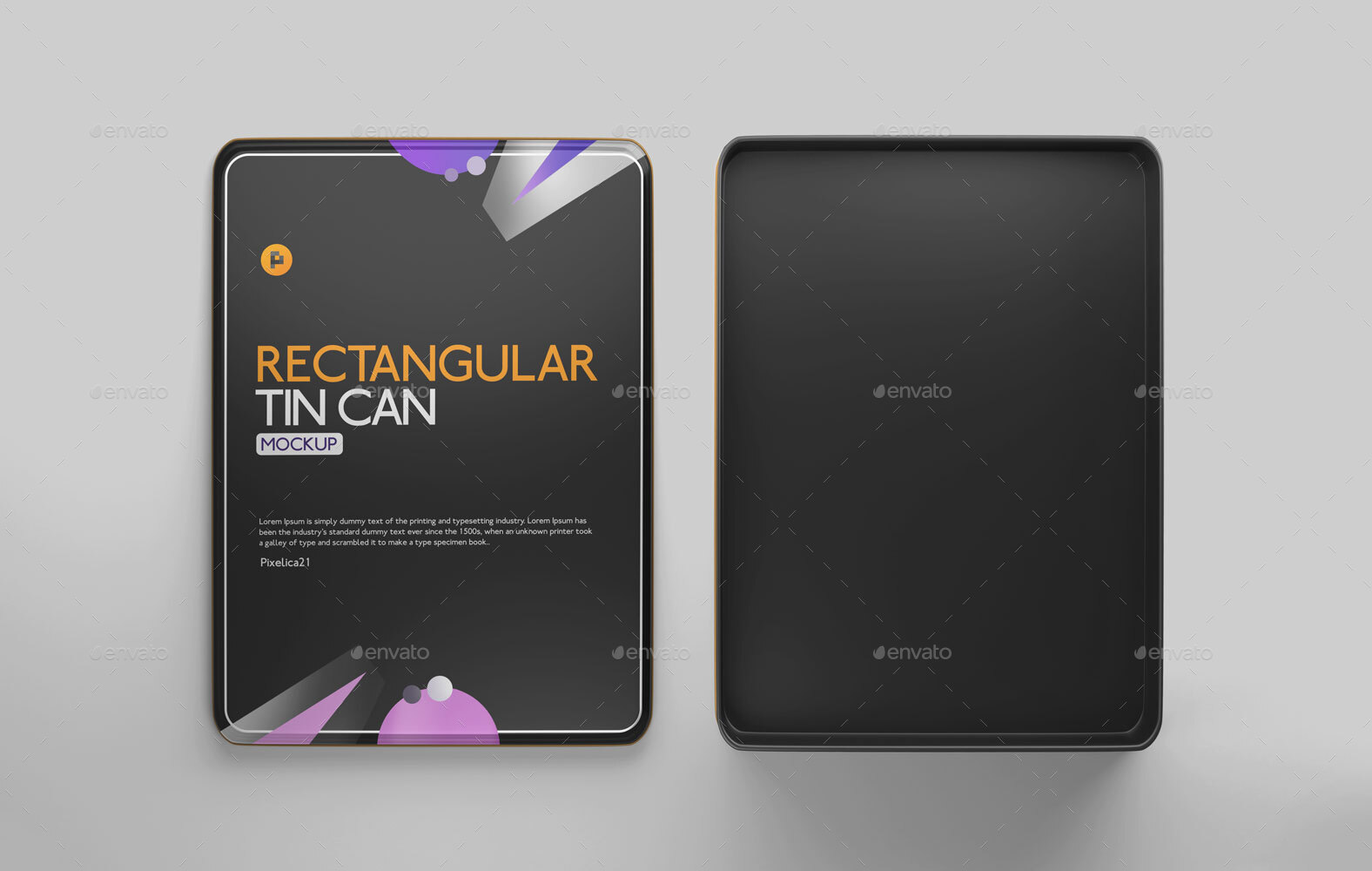 Rectangular Tin Container Mockup, Graphics | GraphicRiver