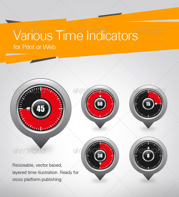 Various Time Indicators by helvtone | GraphicRiver