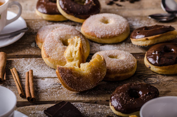 Old style donuts rustic style Stock Photo by PeteerS | PhotoDune