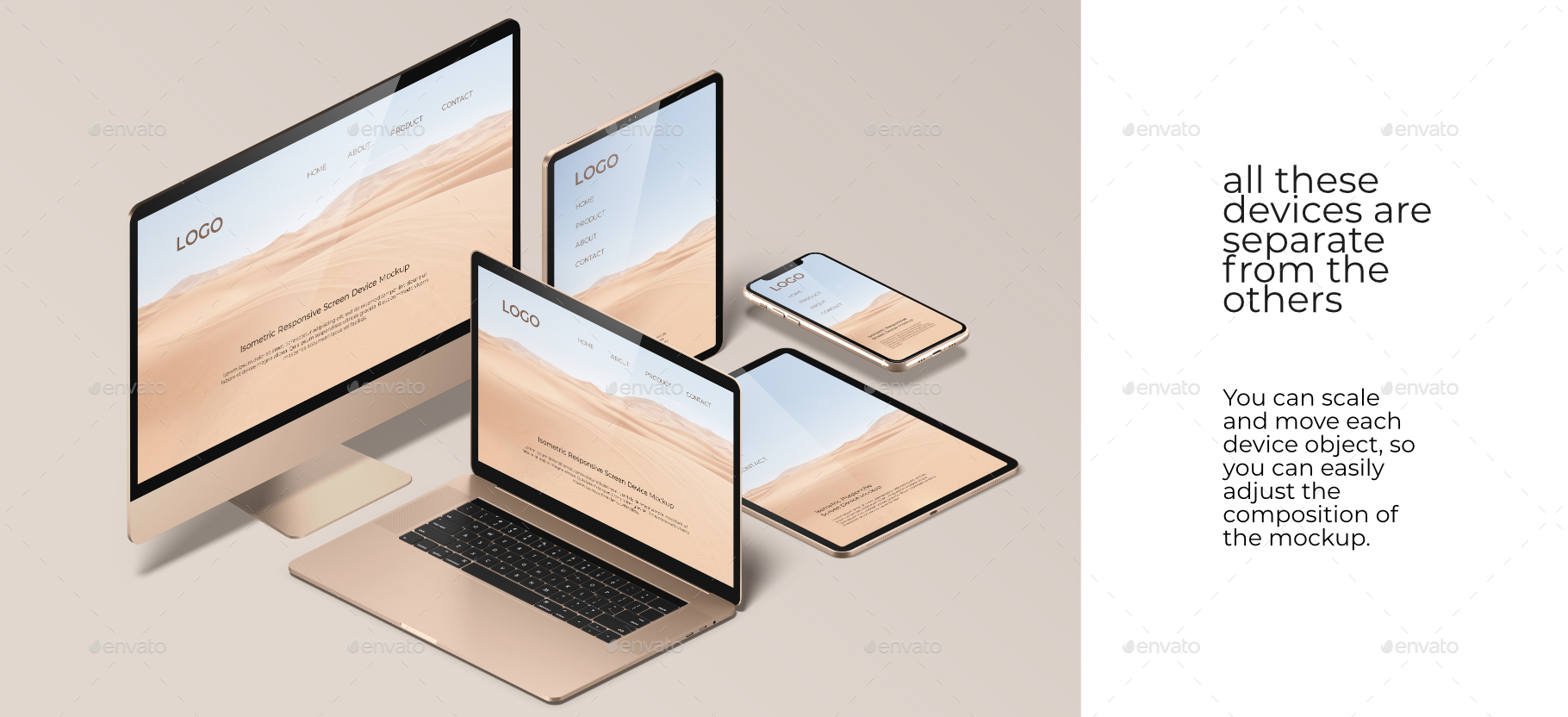Isometric Responsive Screen Device - Mockup, Graphics | GraphicRiver