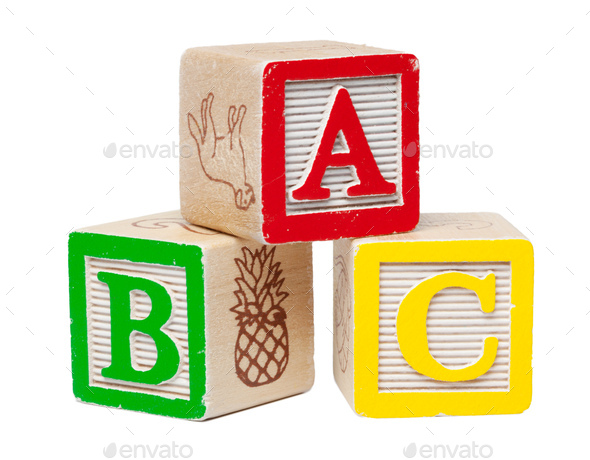 Wooden alphabet blocks isolated on white background Stock Photo by ...